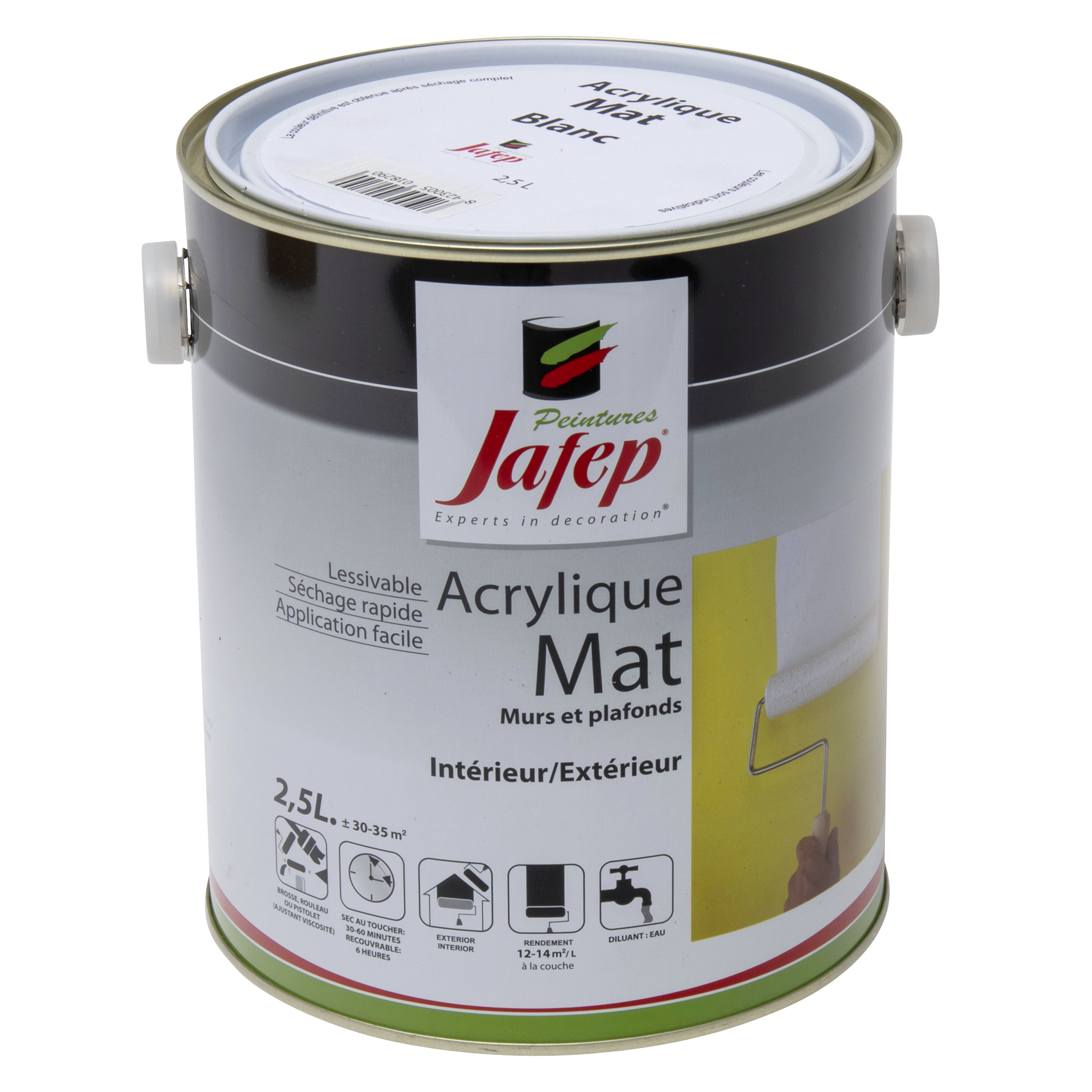 Peinture acrylique Blanc mat Jafep 2,5 L | Leroy Merlin