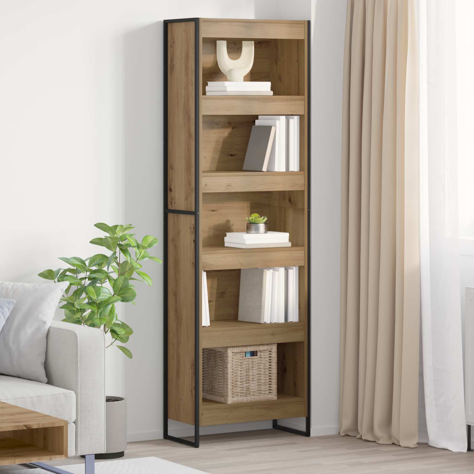 Librería de 2 piezas, de roble hecha a mano, 60 x 30 x 189,5 cm ...