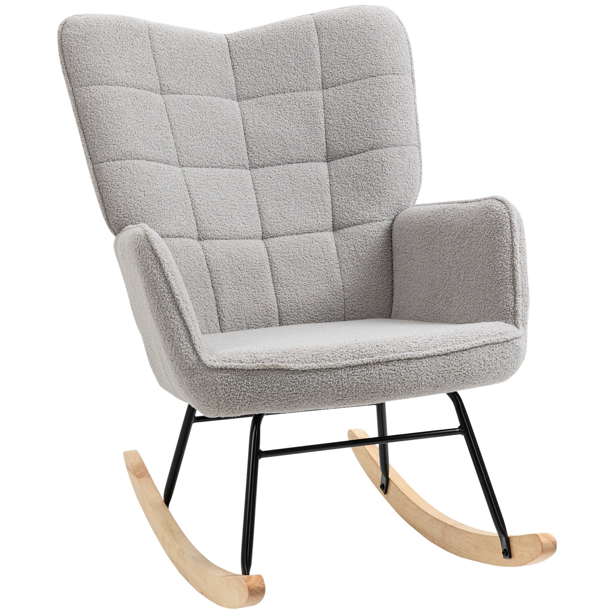 Fauteuil à bascule rocking chair revêtement bouclette structure en ...