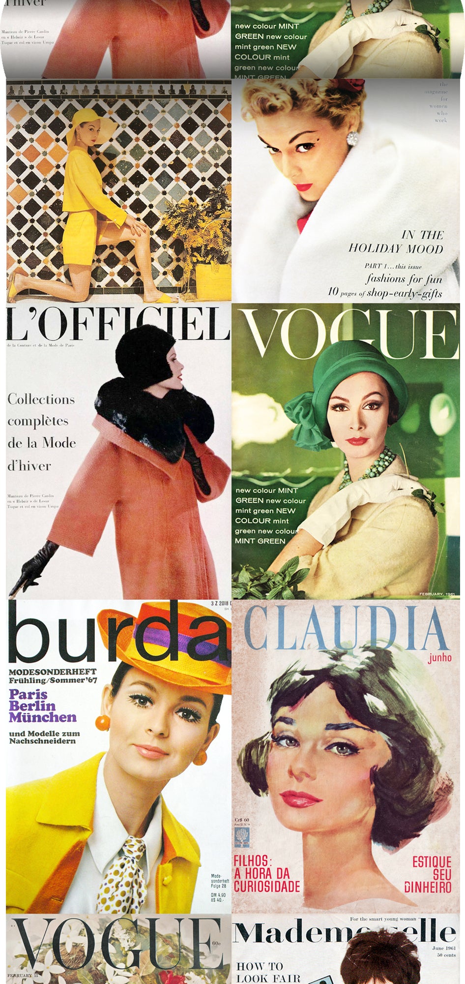 Papier peint intissé XXL couvertures de magazines multicolore - 50 x ...