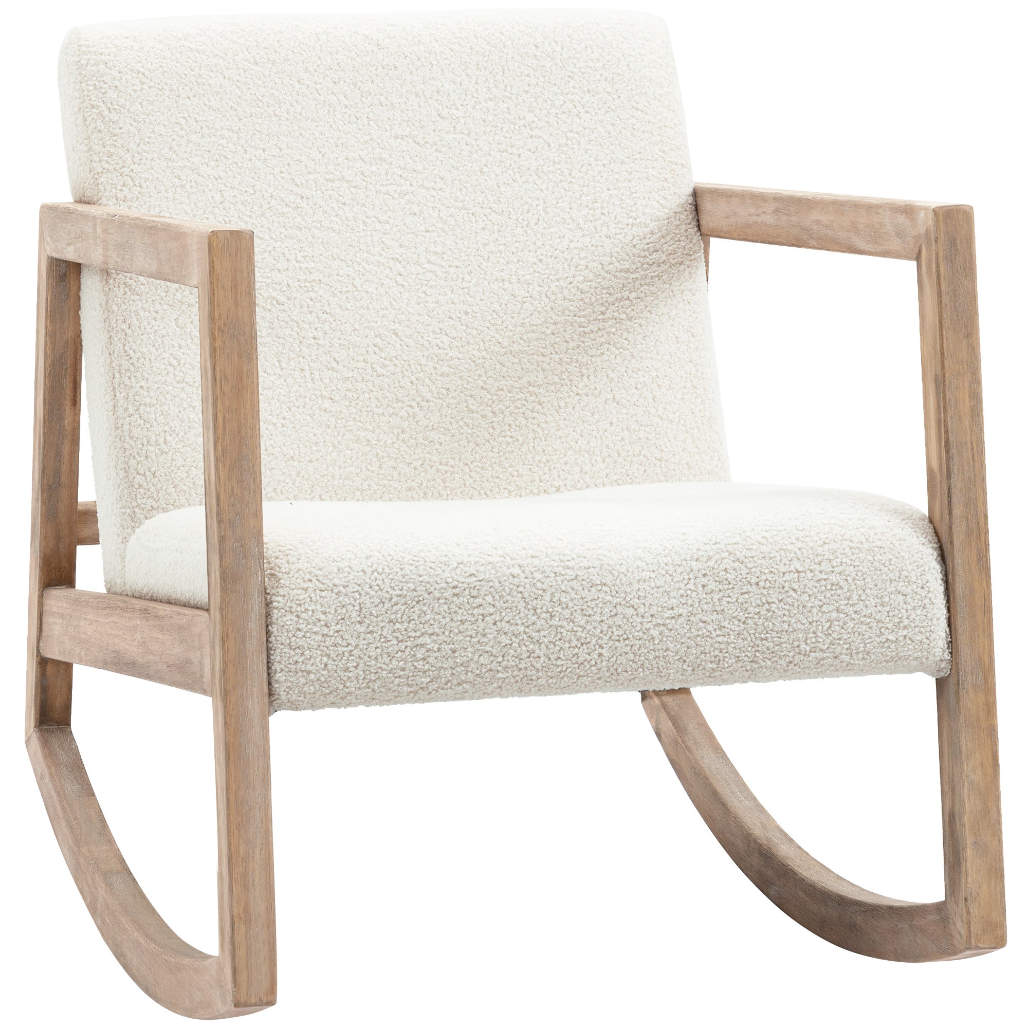Chaise à bascule , rocking chair allaitement tissu effet laine bouclée ...