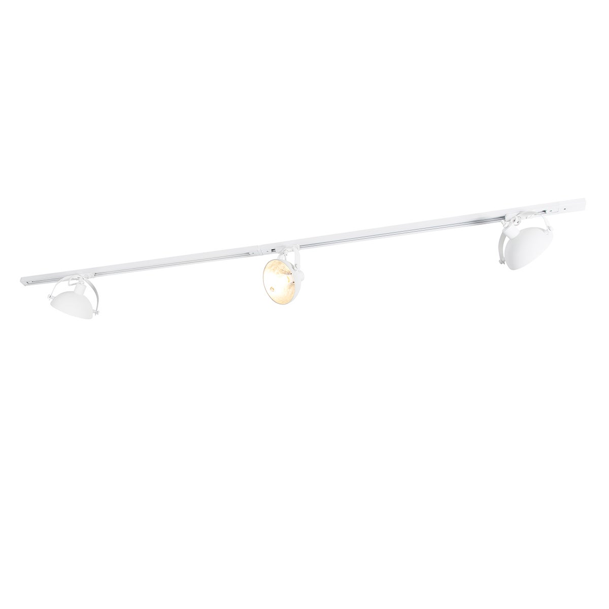 Sistema de riel de iluminación monofásico con 3 focos ajustables blanco ...