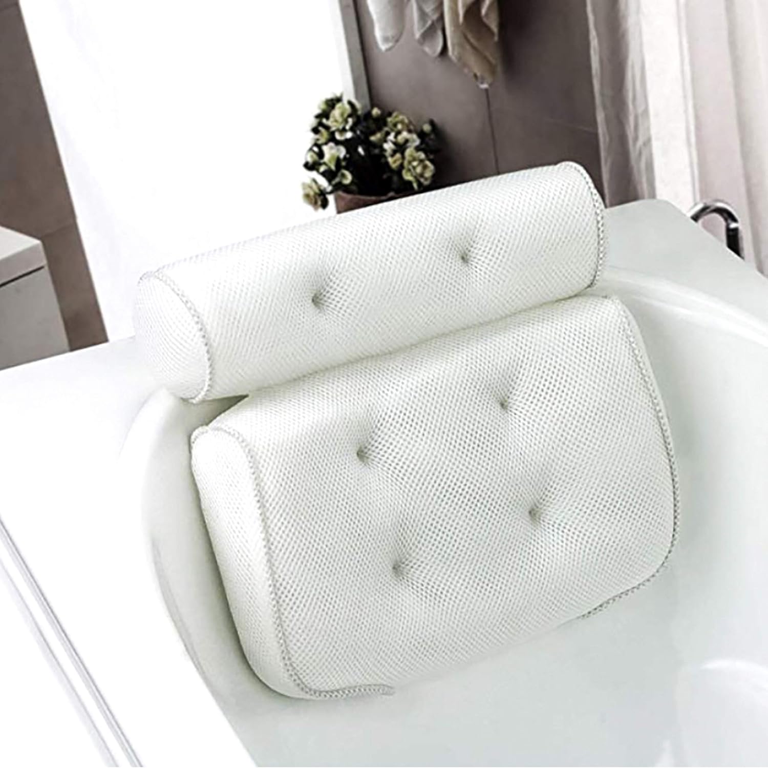 Oreiller de bain Yuning 35x33 cm avec 6 ventouses antidérapantes ...