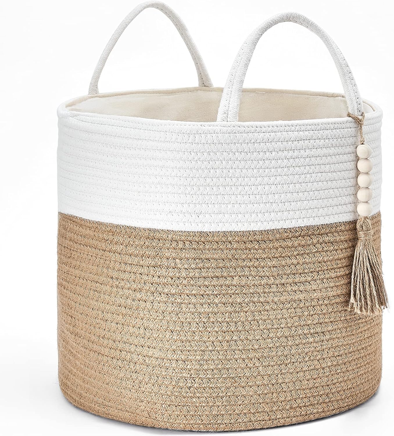 Panier de rangement tressé, 1 pièce, 38*38*45cm, décoré de corde ...