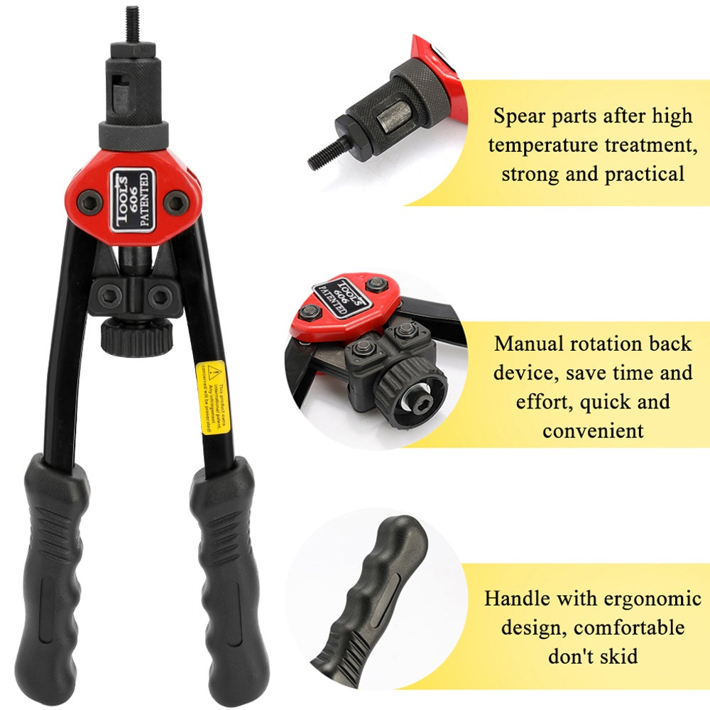 Remachadora manual BT-606 de 12 pulgadas, remachadora de doble husillo ...