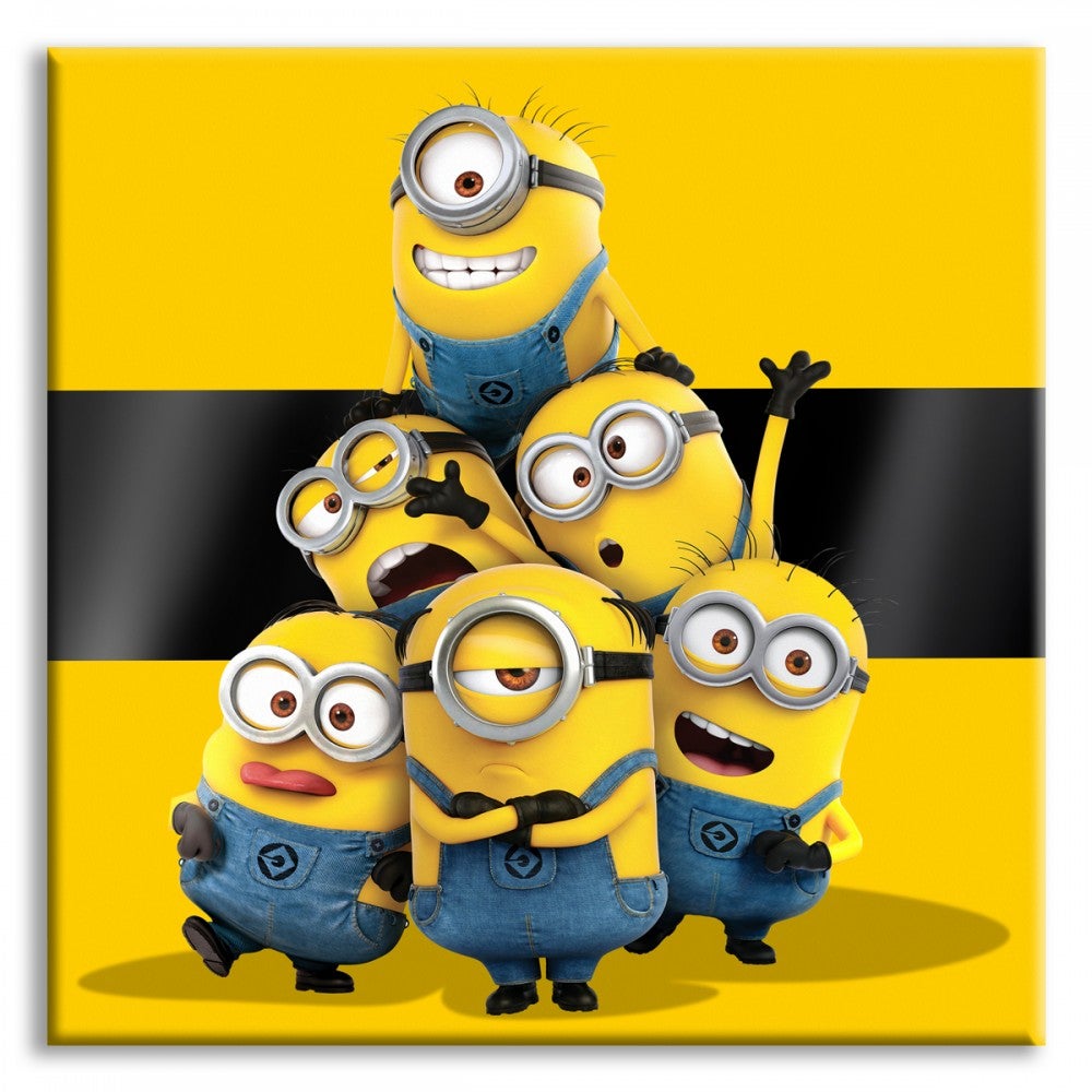LES MINIONS - Tableau Imprimé Sur Toile Avec Cadre Bois 100X100 CM ...