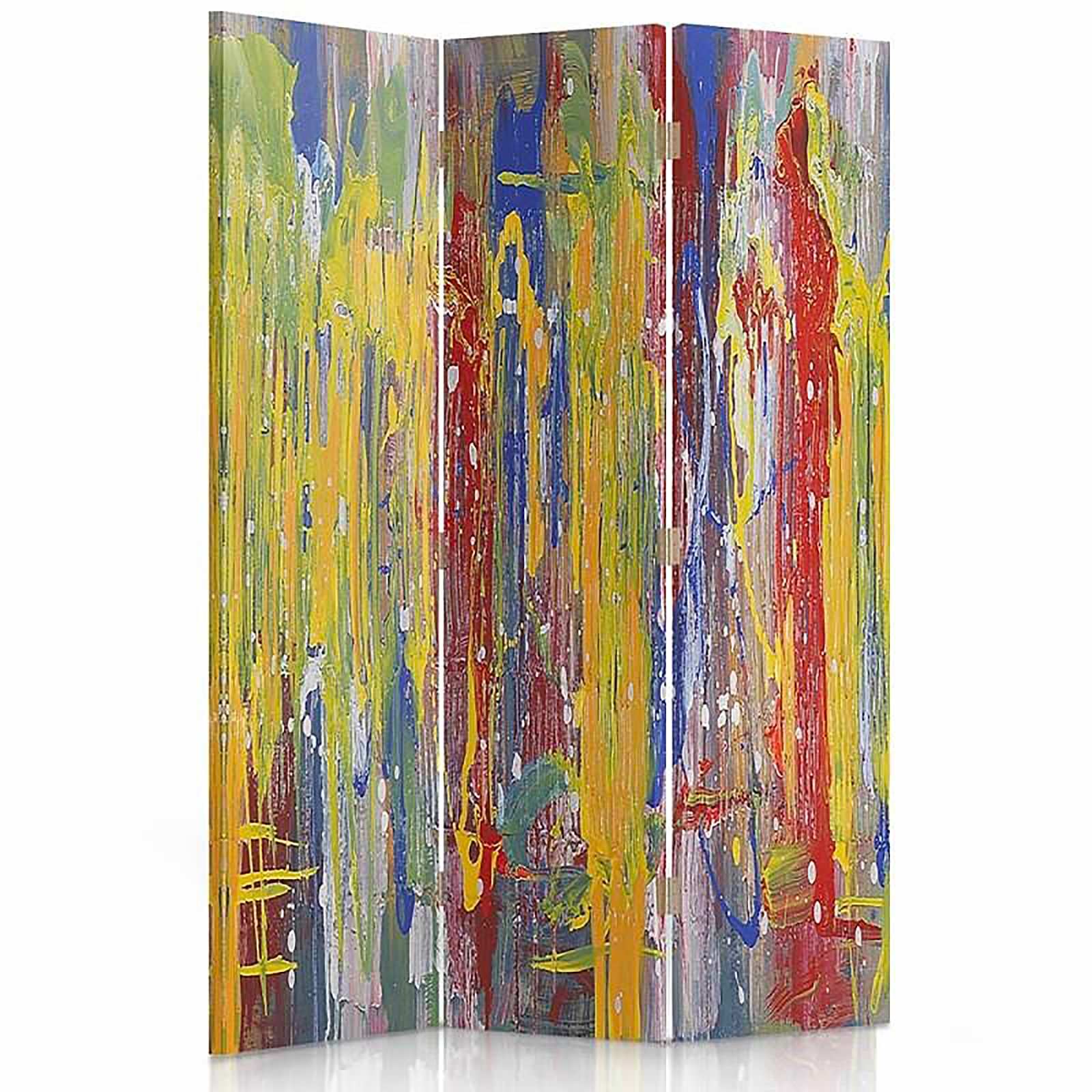 Paravent Design Moderne Abstraction Colorée 3 Panneaux - 110 x 150 cm ...