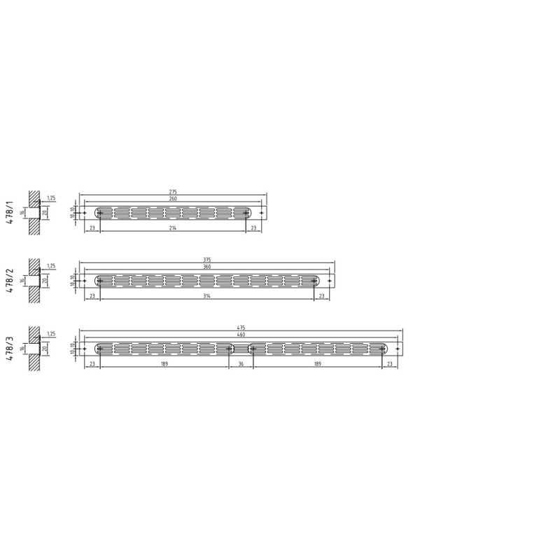 GRILLE PLAT INT SPL H20 LG375 BRZ | Bricoman