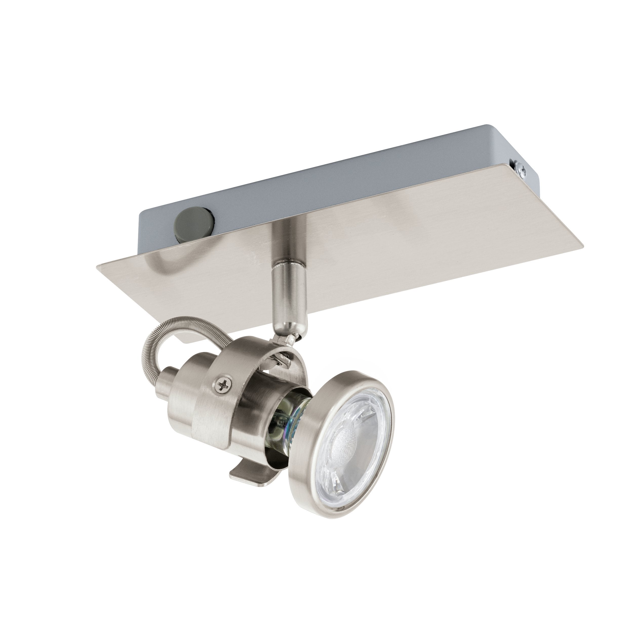 Spot TUKON GU10 1X3W en acier nickel mat 165x70mm | Leroy Merlin