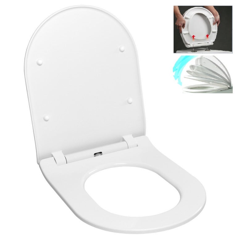 Idevit Abattant WC Ultra mince, à fermeture douce Softclose adaptable ...