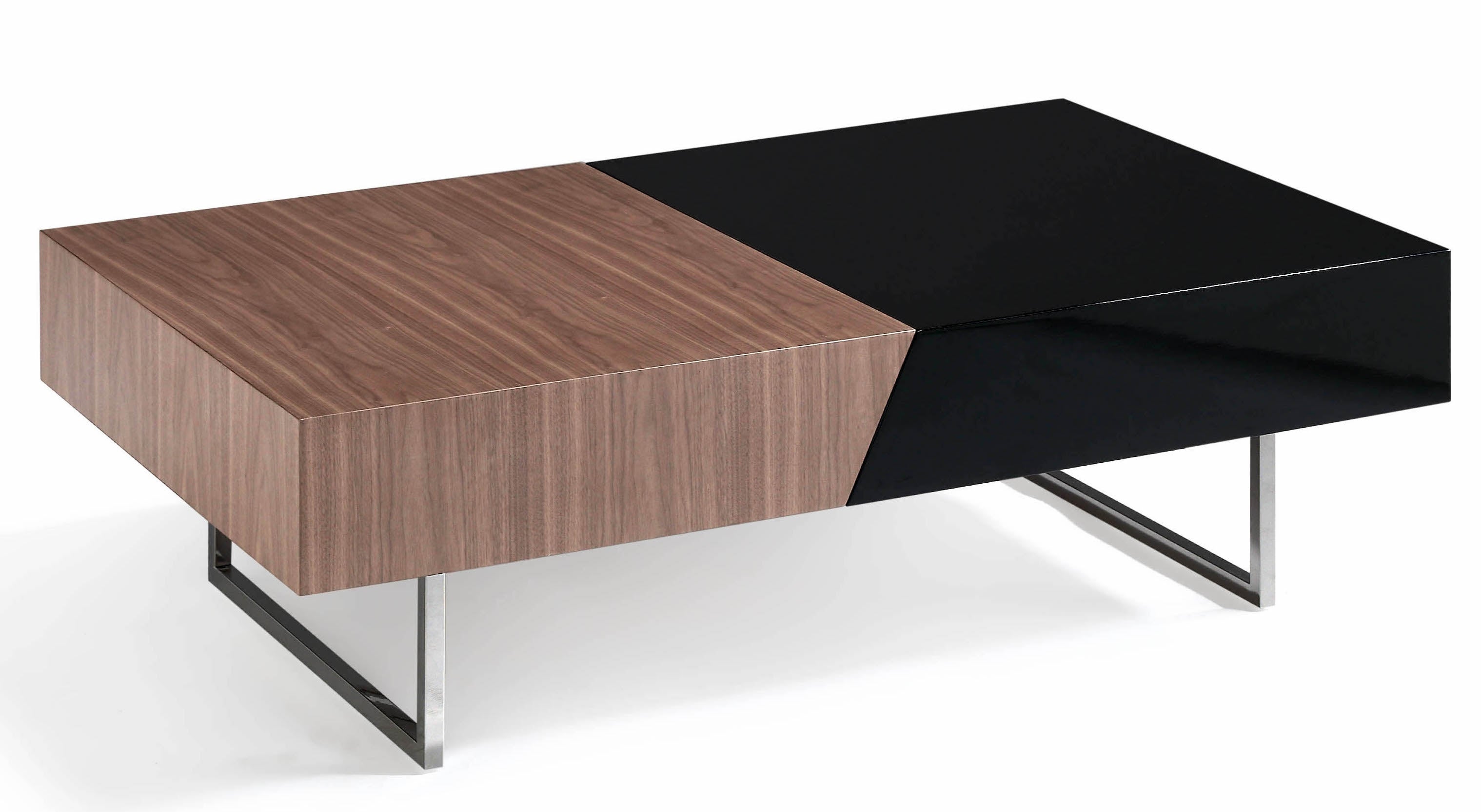 Mesita Muza en madera de nogal y tapa corredera lacada-Color Gris claro ...