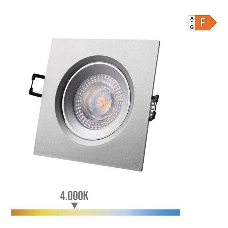 Luz baja LED Plaza incorporada - 5W 4000K - Marco blanco 9x9cm - Luz ...