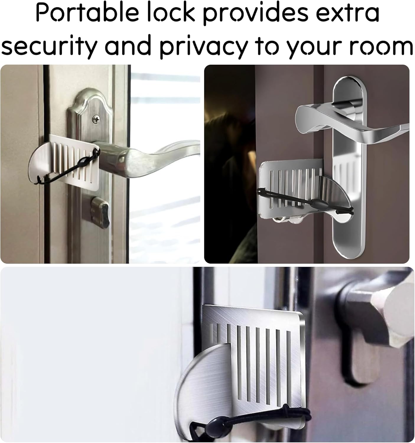 Instant Safety Portable Door Lock, Travel Door Stopper, Universal Quick ...