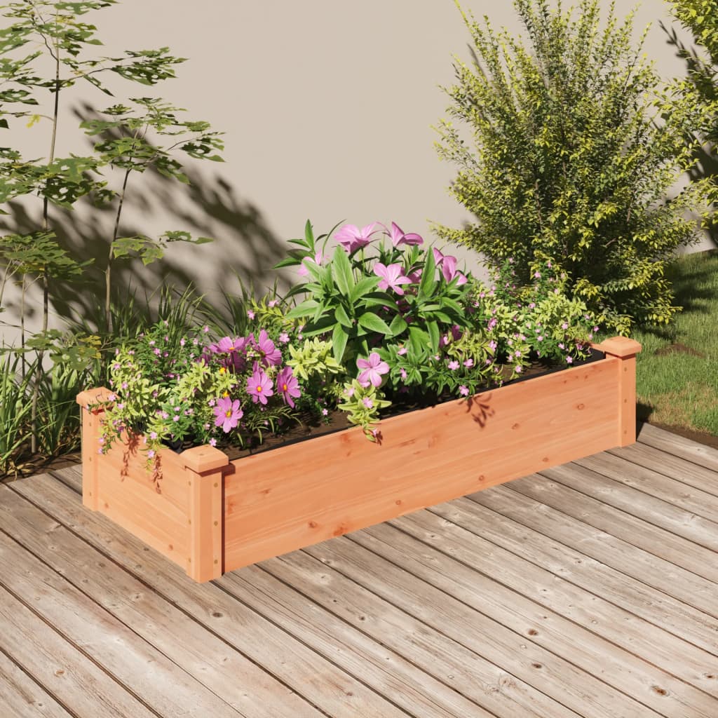 Jardinera Elevada de Madera Maciza de Abeto con Forro 120x45x25 cm ...