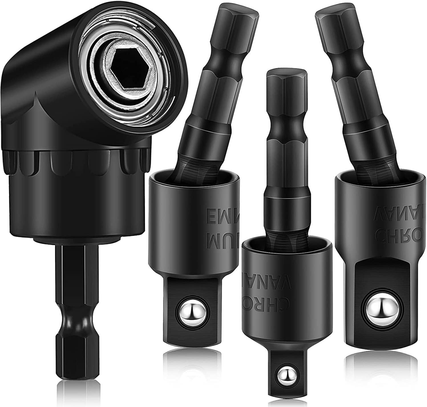 Adaptador de taladro de ángulo recto de 3 piezas: extensión giratoria ...