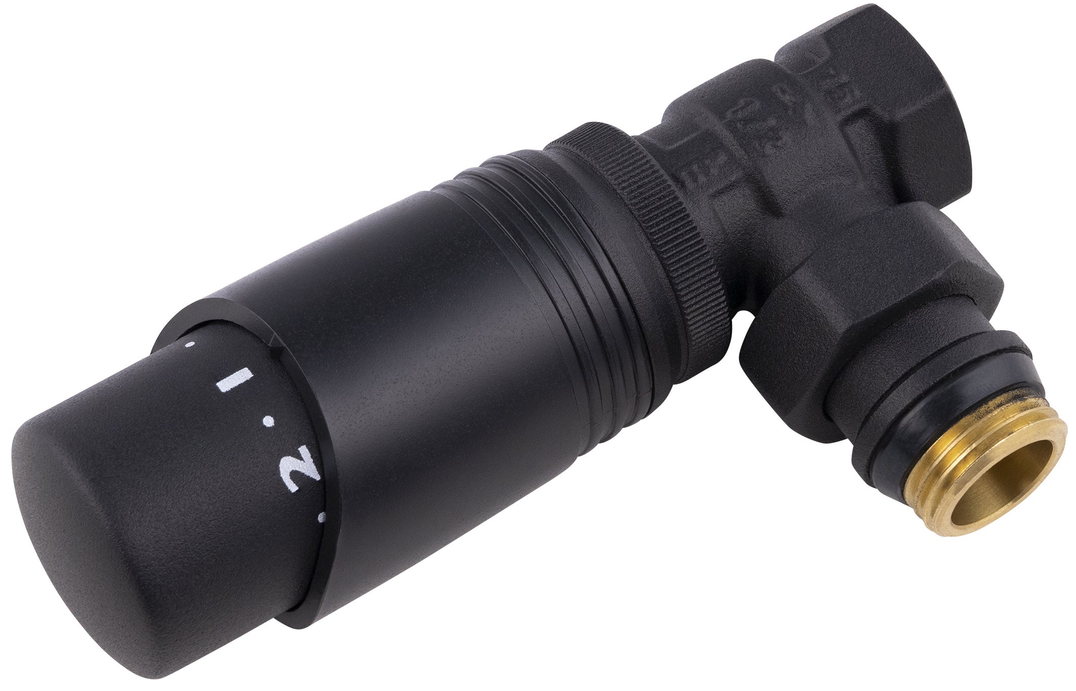 Valvola Termostatica Termostatica Nera Opaca Angolo 1/2 | Leroy Merlin