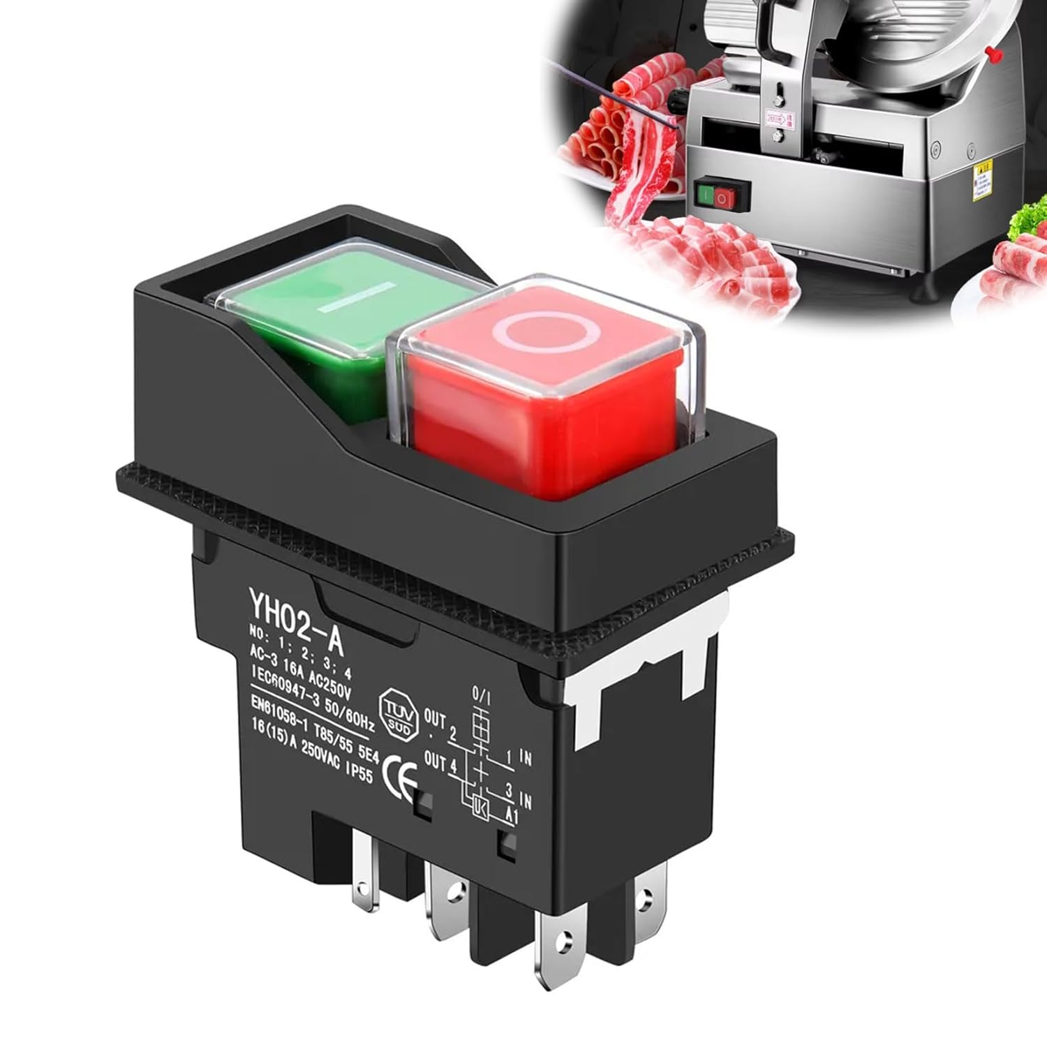 Interrupteur Machine KJD17 250V 16A – Commutateur 5 Broches – Bouton ...