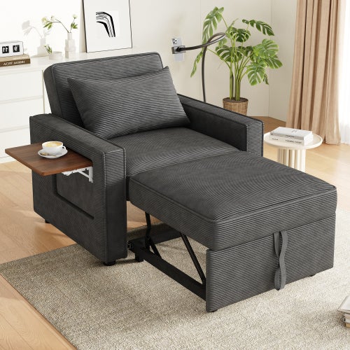 Canapé convertible 1 place, canapé pliable avec port de chargement USB ...