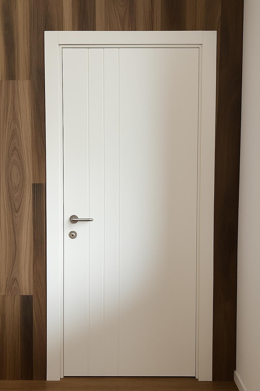 Puerta interior de WPC blanca lacada a rayas 2000x810x45mm con Oferta ...
