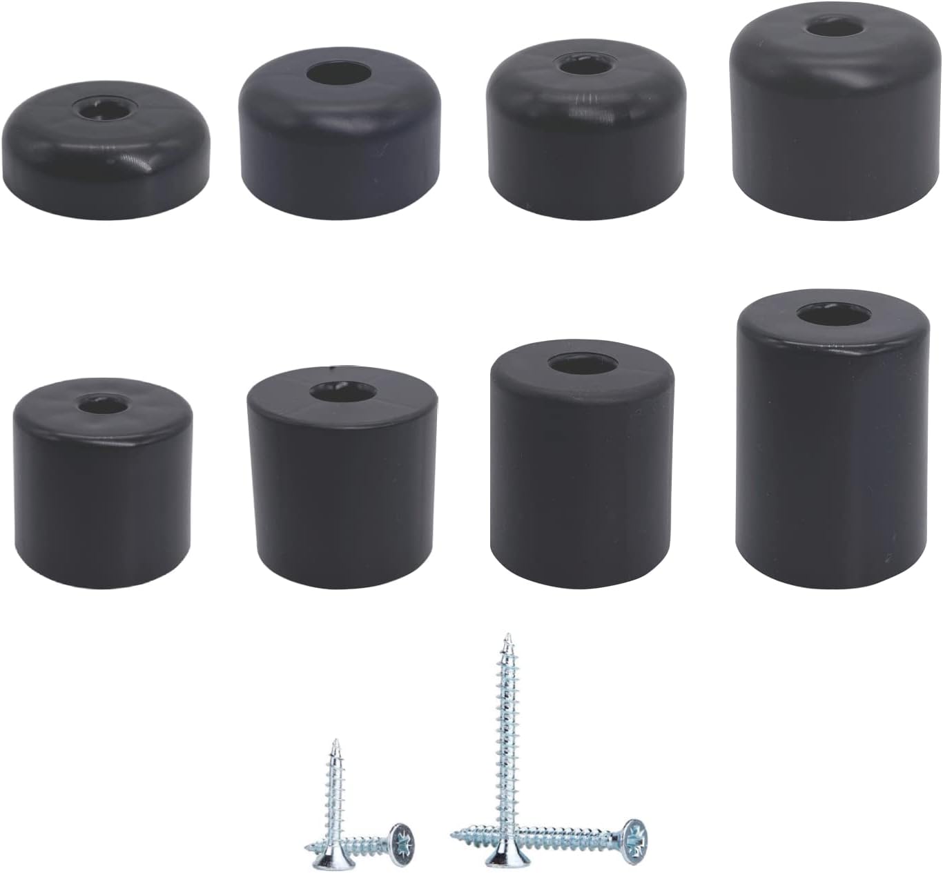 Lote de 8 patas de muebles redondas de plástico, Ø 50 mm, Negro | Leroy ...