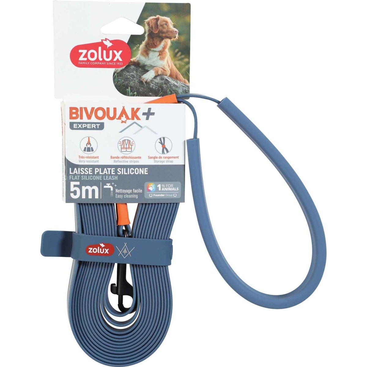 Longe plate en silicone bleu Bivouak 5 m Zolux | Leroy Merlin