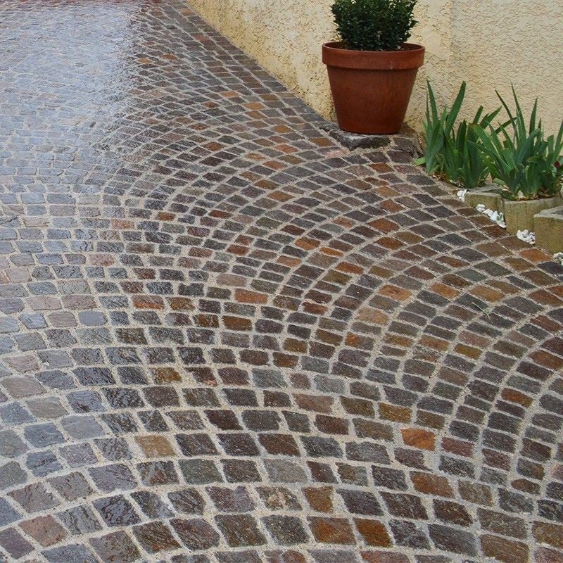 Pavé en pierre naturelle Porphyre - pavés 6/8 x 6/8 cm - ep. 6/8 cm ...