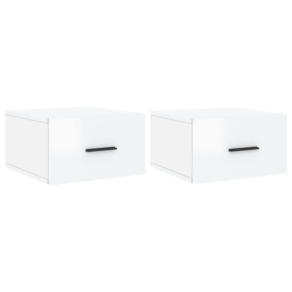 Tables de chevet murales 2 pcs blanc brillant 35x35x20 | Leroy Merlin