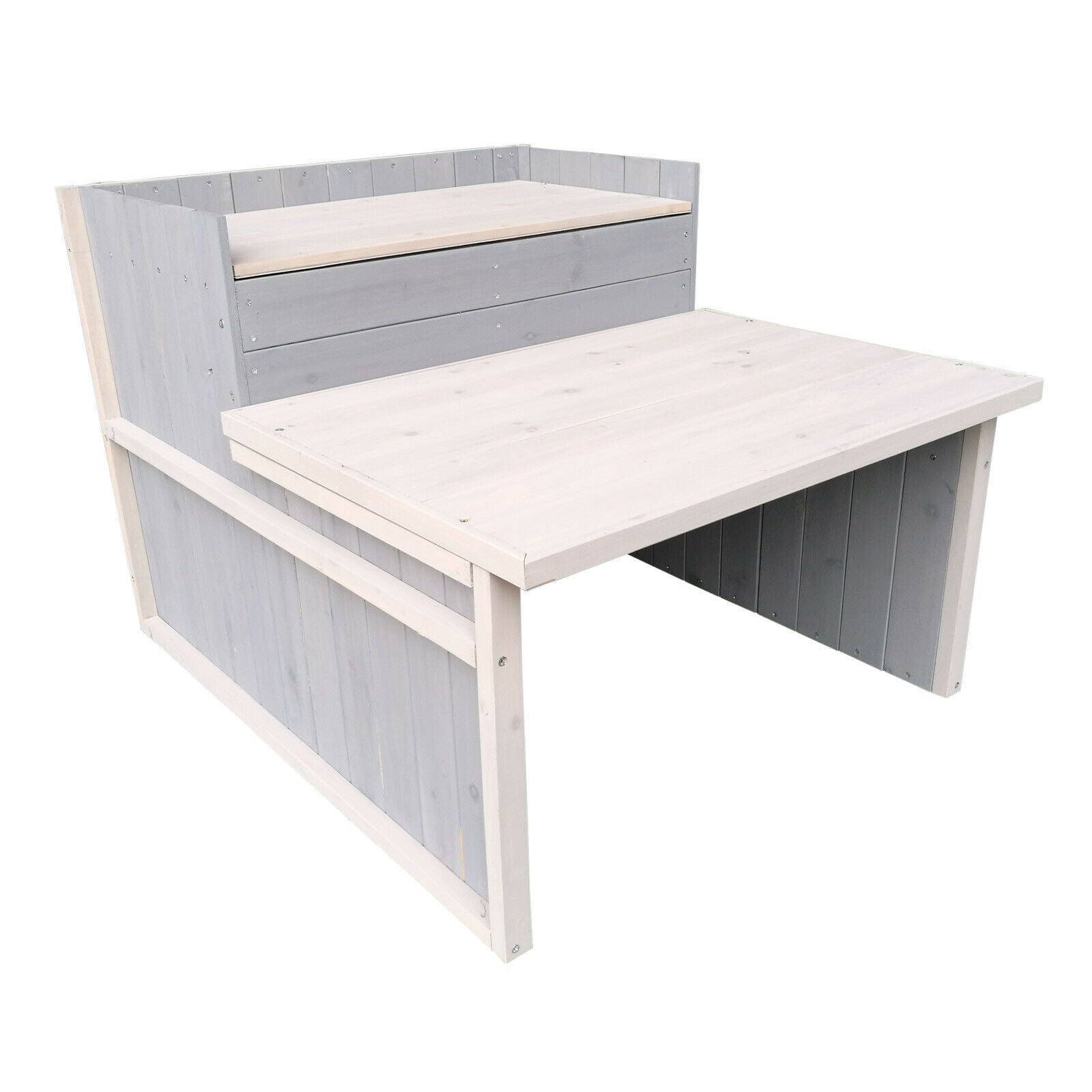 Garage robot tondeuse toit gradin bois massif abri 79,7 cm gris 16 ...