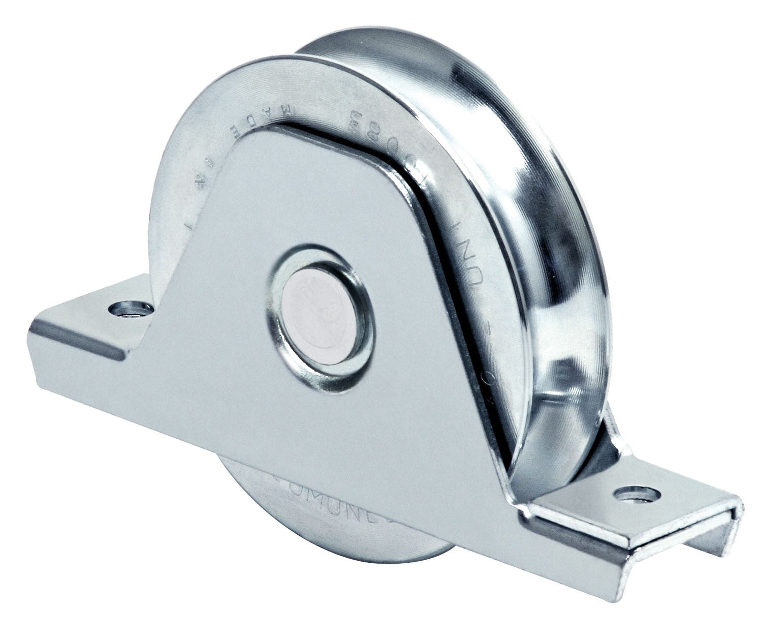 Rueda galvanizada con soporte interior y ranura semicircular para cancelas correderas - Tamaño Ø ...