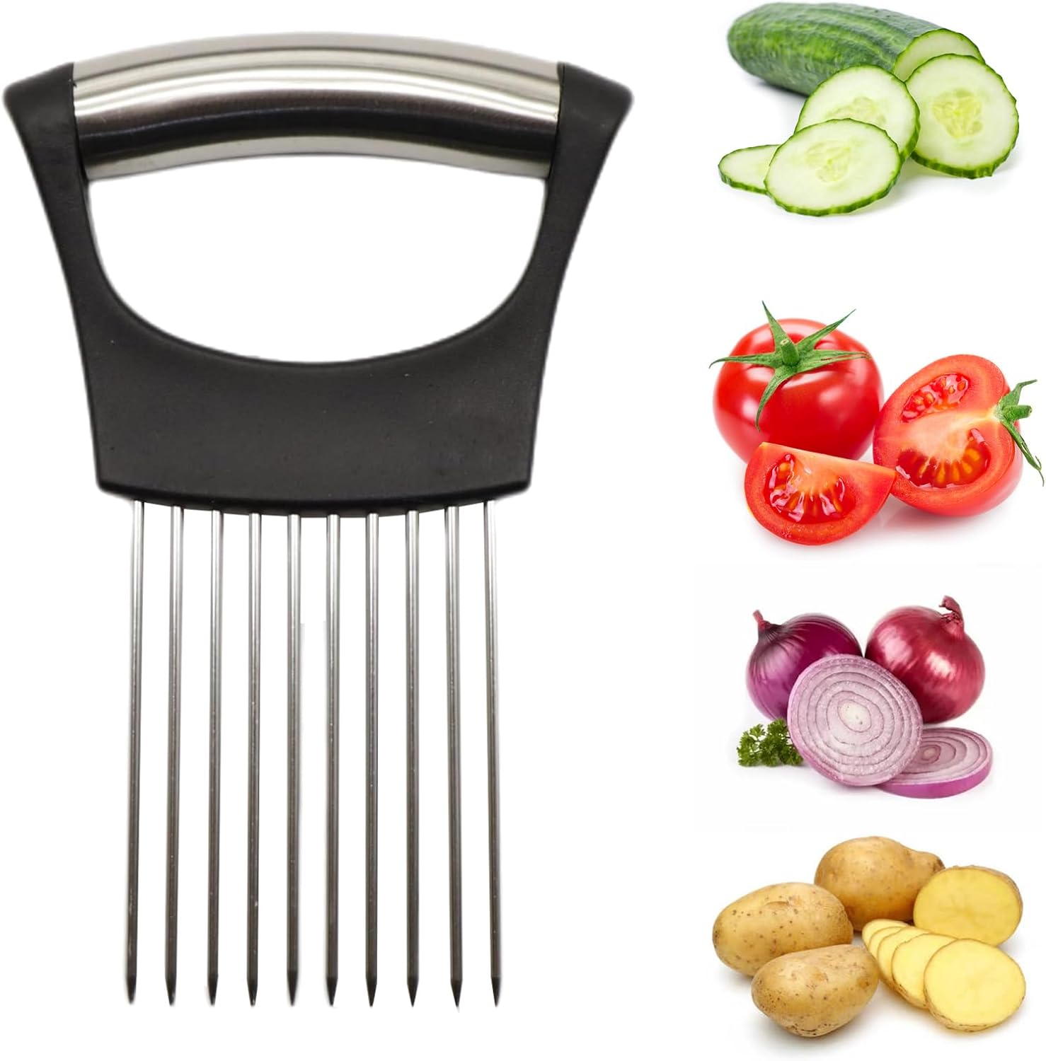 Coupe-oignons en acier inoxydable - Support pour couper les oignons ...