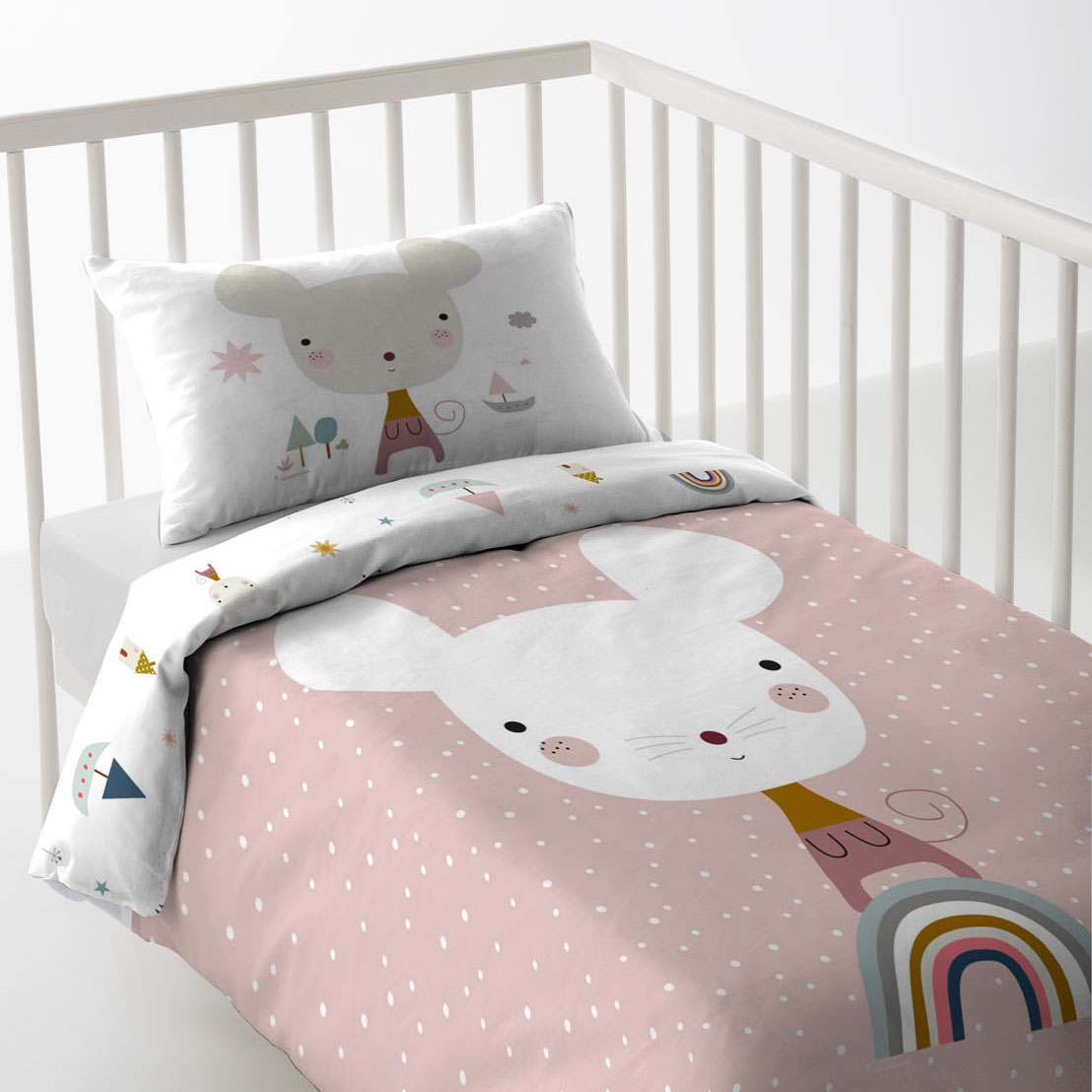 FUNDA NÓRDICA CUNA/MAXICUNA 100% ALGODÓN SUSANITA ROSA MAXICUNA 70-80 CM | Leroy Merlin