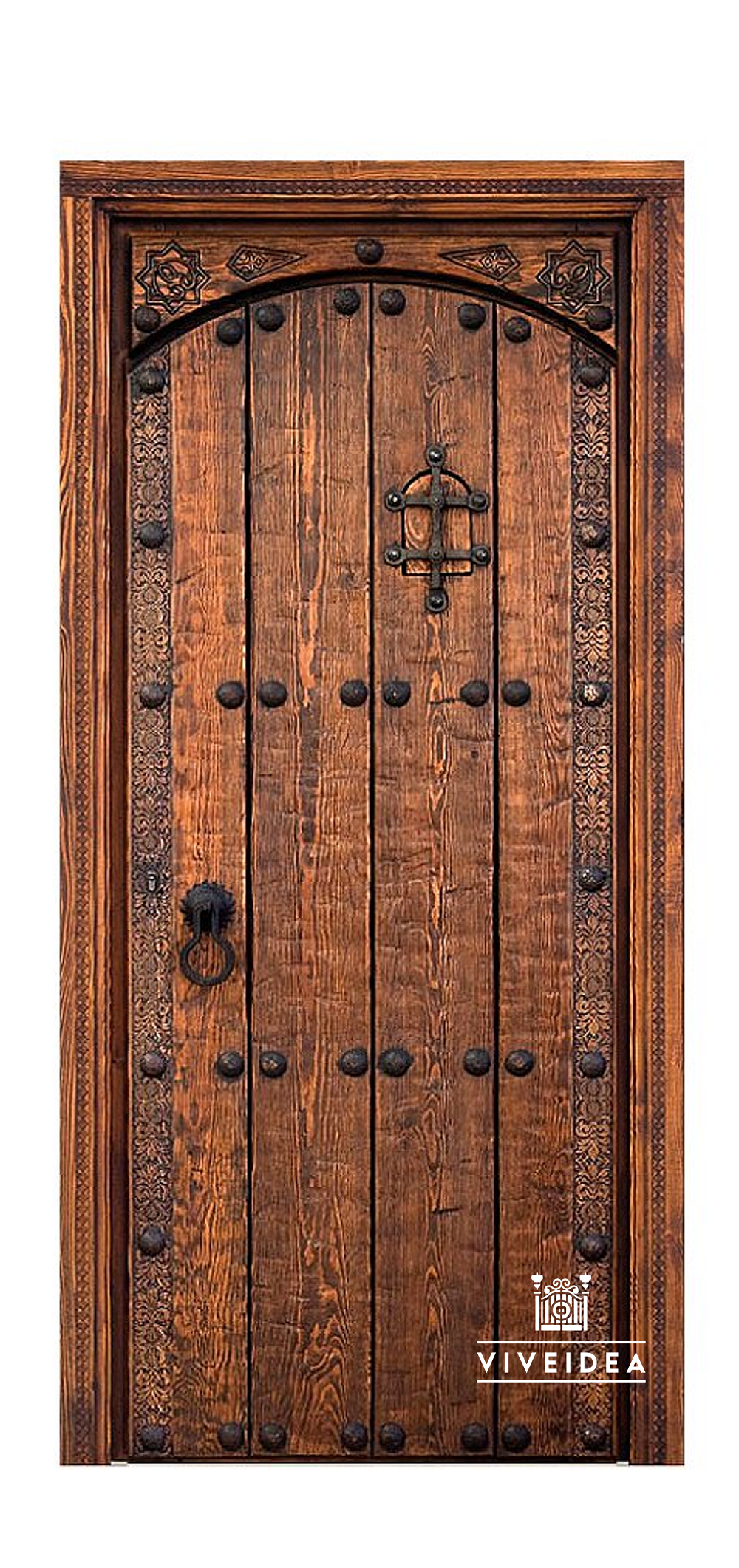 PUERTA ENTRADA UNA HOJA RÚSTICA TALLADA, MADERA PINO GRAN CALIDAD ...