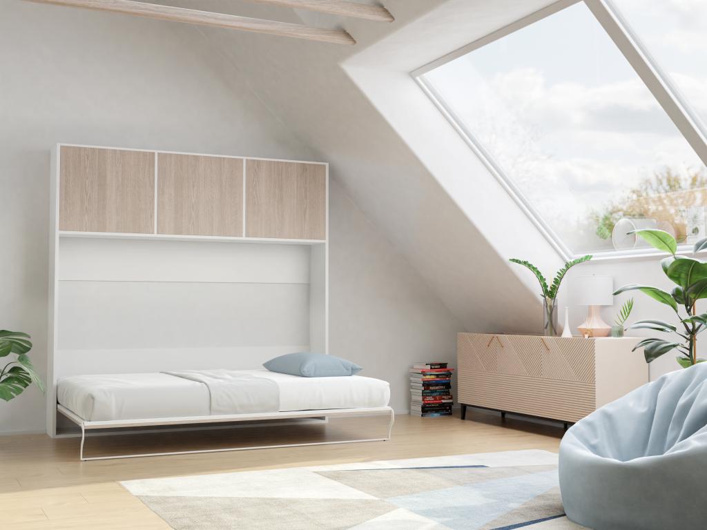 Lit escamotable 140 x 200 cm - Ouverture horizontale manuelle - Avec ...