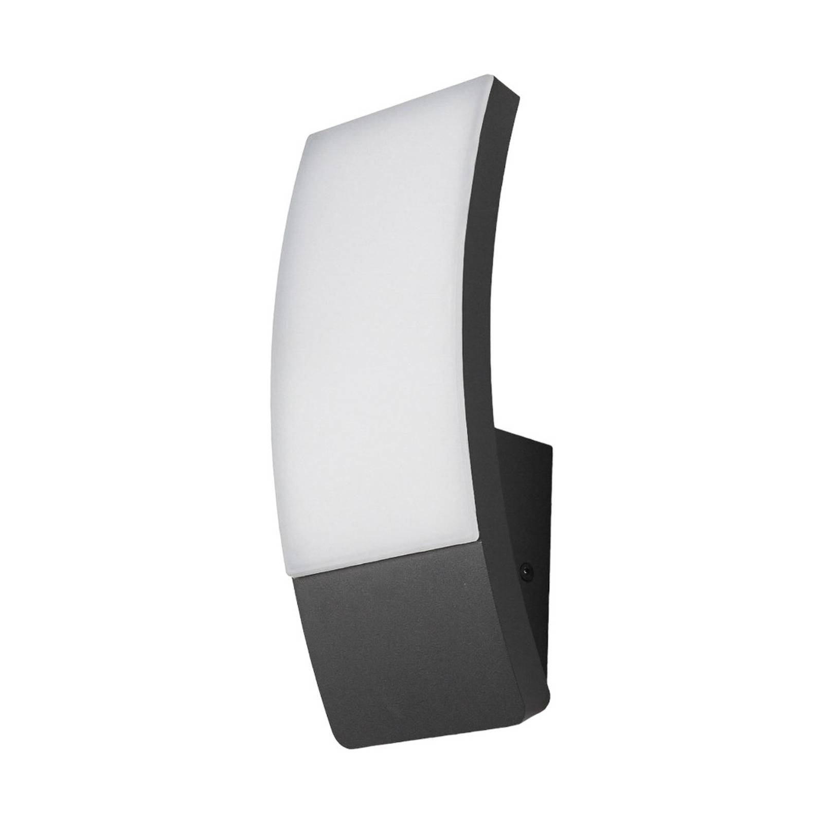 Lucande Applique d'extérieur LED courbe Siara, gris foncé, Applique ...