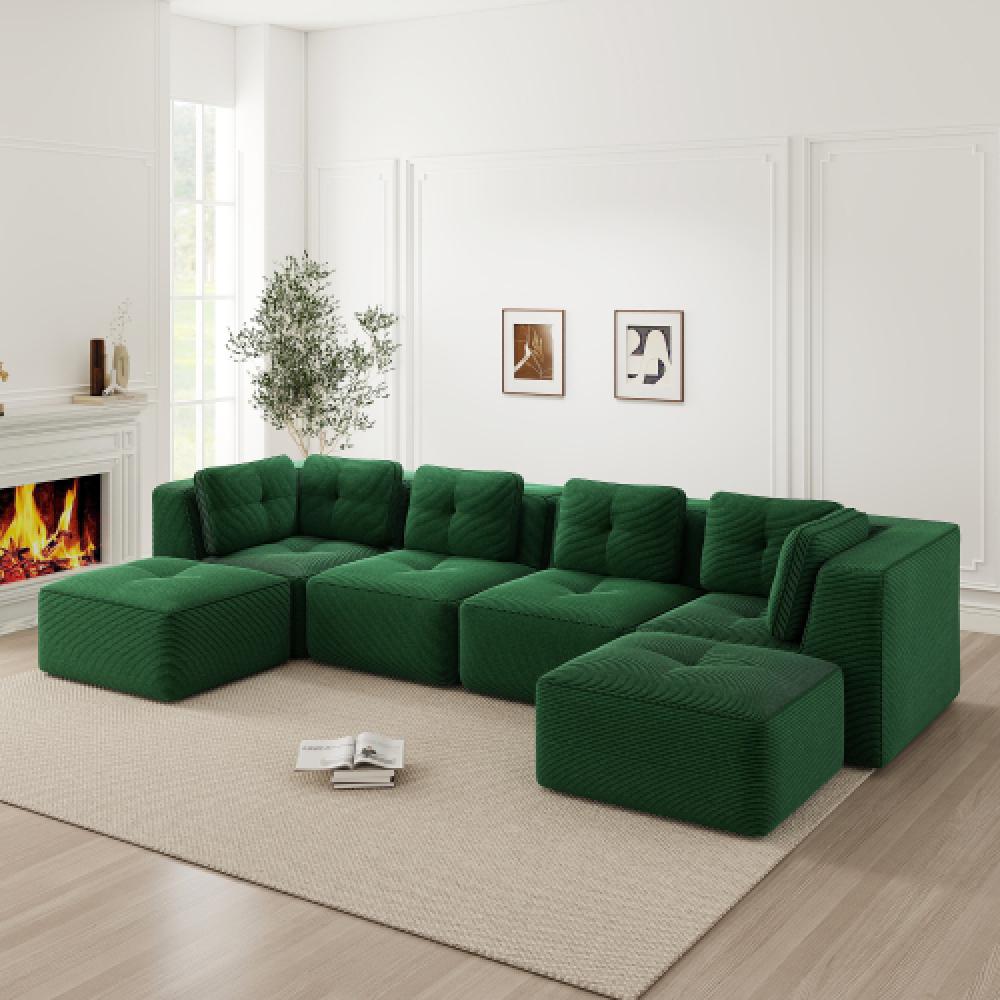 Canapé d’angle modulable et configurable, canapé 4 places sans cadre ...