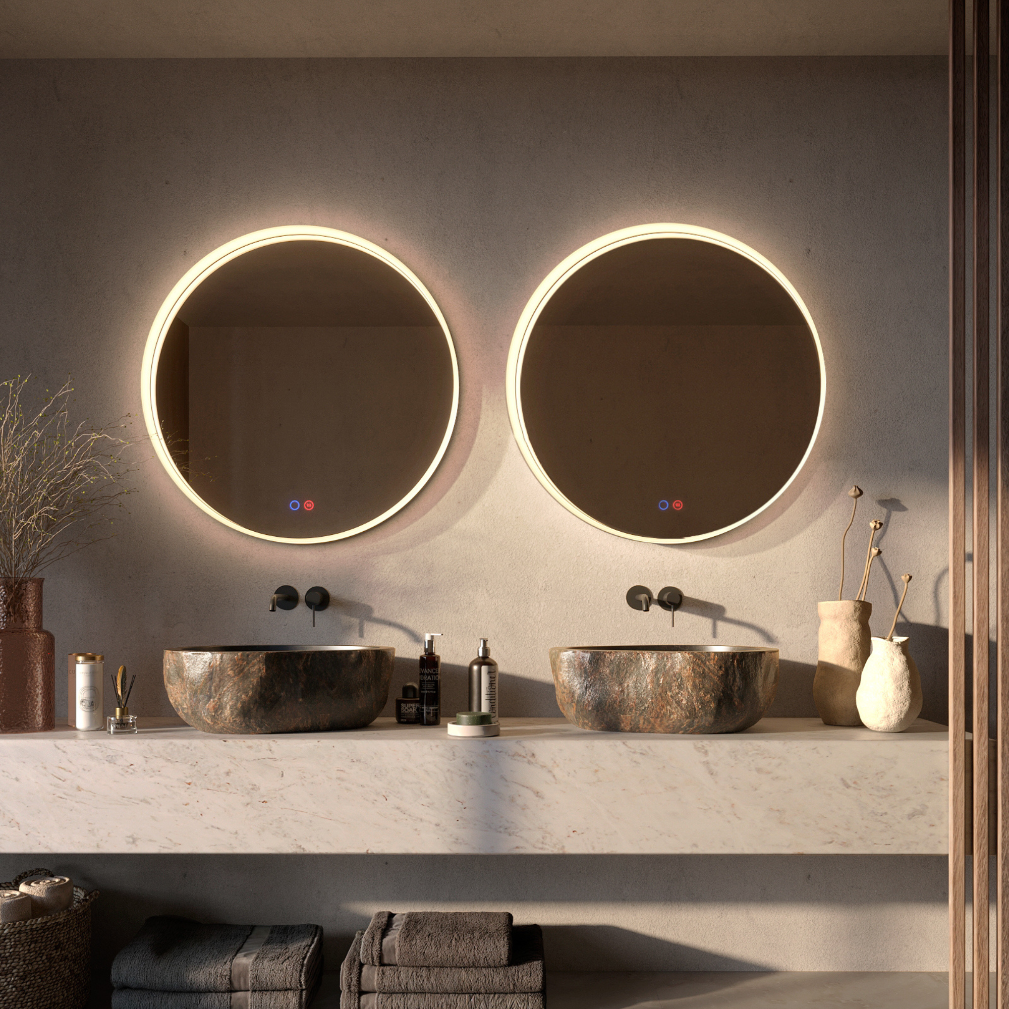 LEDIMEX - Espejo Baño LED Redondo 80cm con Antivaho | Espejo con Luz ...