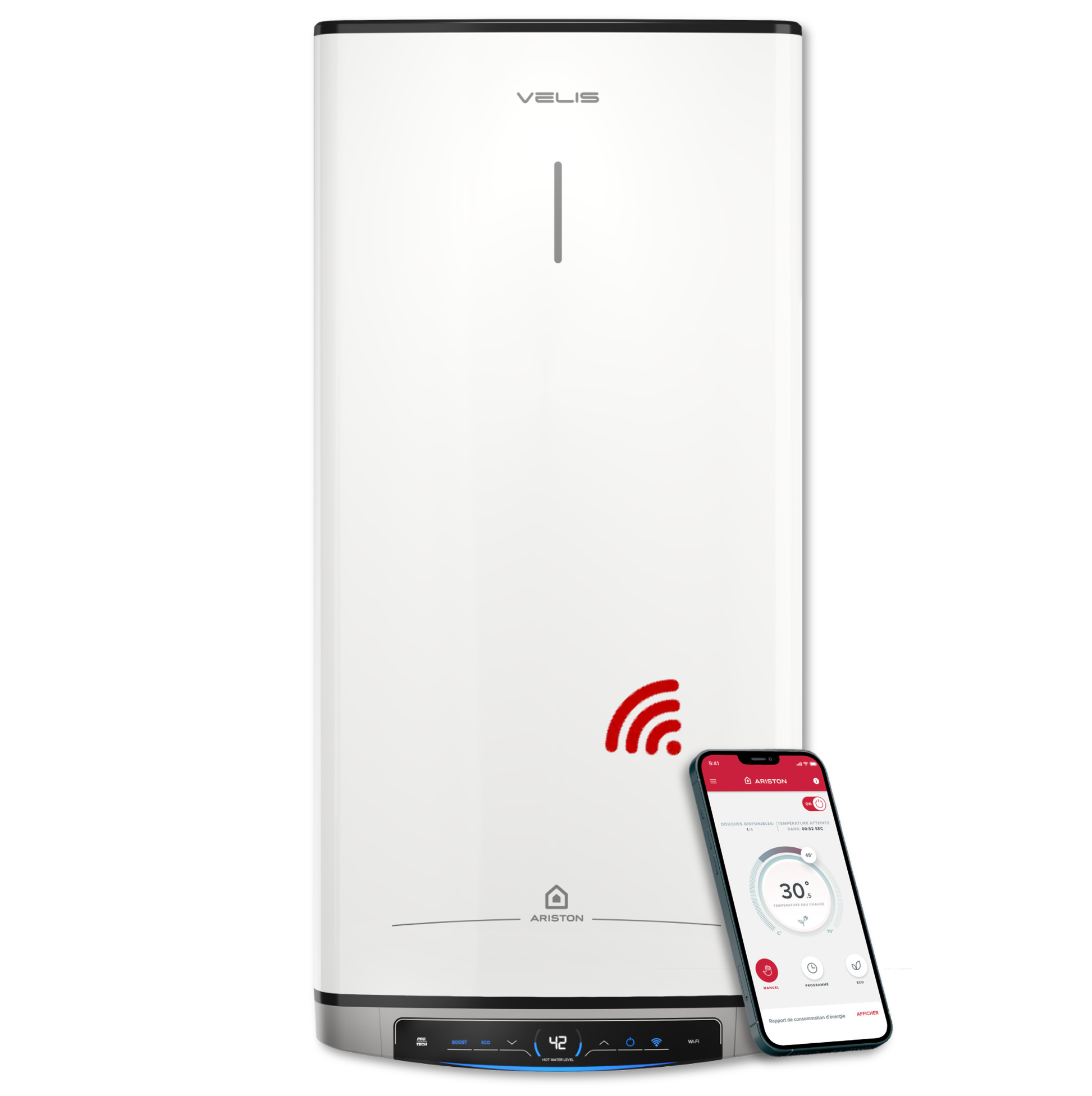 Ariston VELIS EVO DUNE DRY WIFI FE 80 l - Chauffe-eau électrique ultra ...