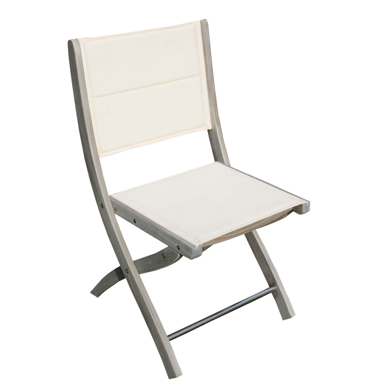 Chaise pliante d'extérieur en bois d'acacia avec dossier et assise en ...