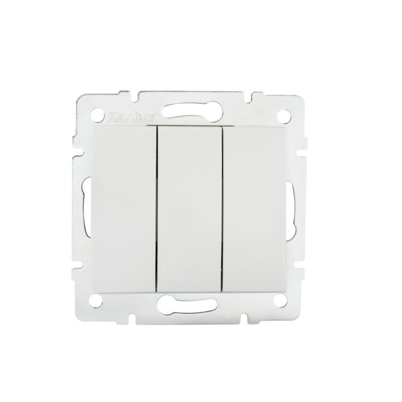 Interrupteur Triple LOGI – 3 Leviers – Encastré – Blanc – 71x71mm ...