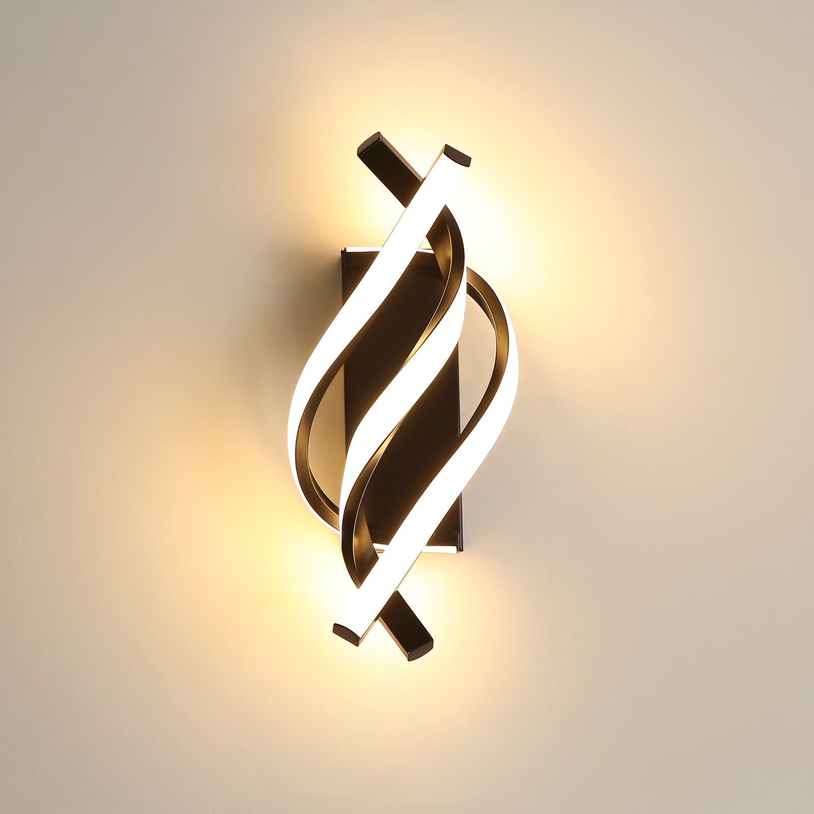 GOECO Applique Murale LED Intérieur 18W, Design Incurvé Moderne ...