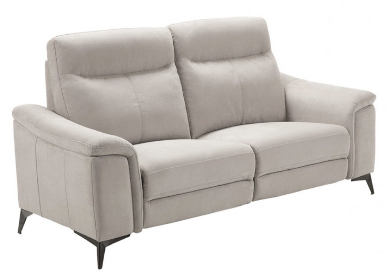 Canapé de relaxation électrique microfibre Kuiza-Couleur Beige clair-2 ...