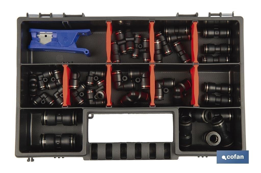 COFAN AIRE TECALAN PRESION PVC RACOR UNION RECTO/CODO 4-12 mm.(ESTUCHE ...