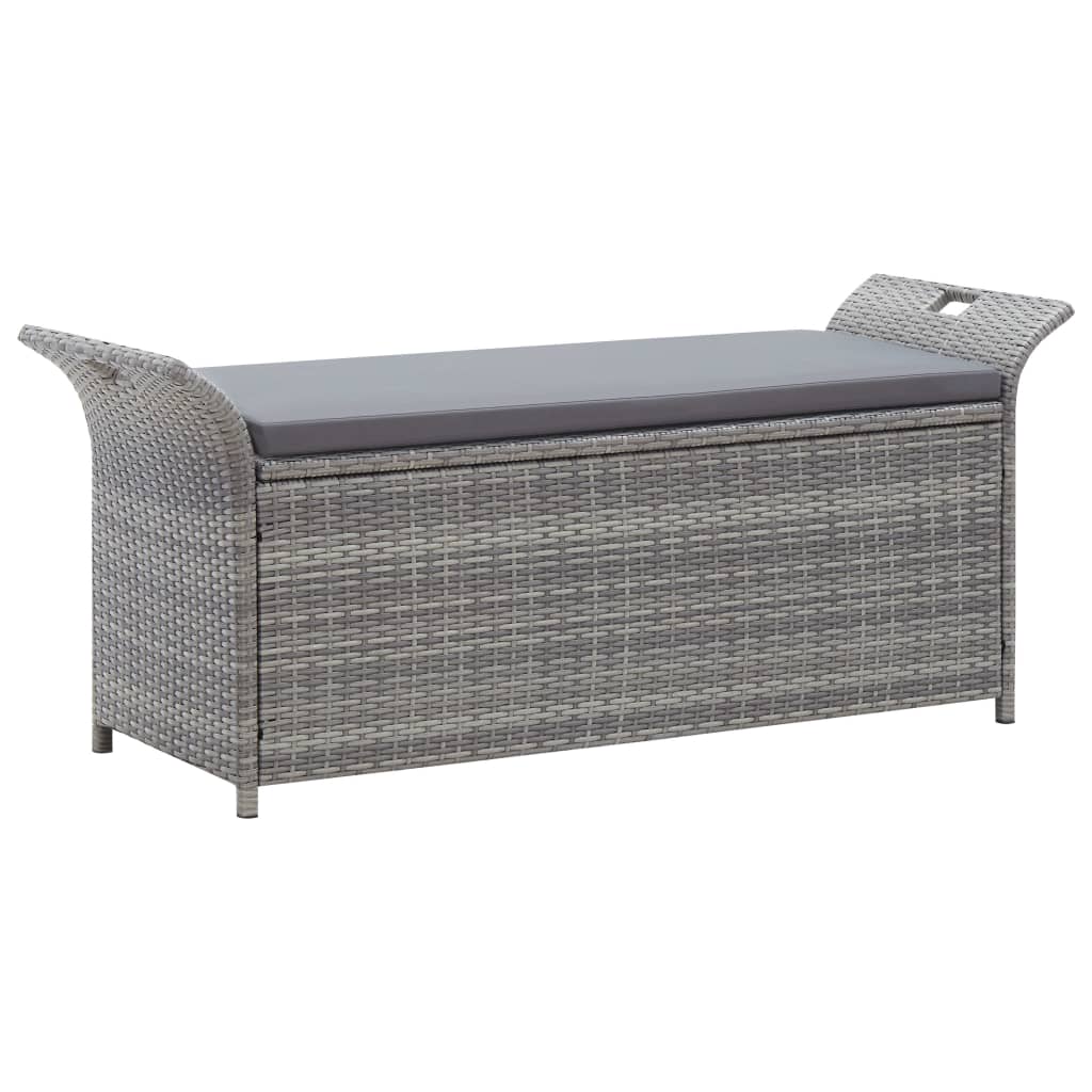 Banc d'intérieur | Banc de rangement avec coussin gris 138 cm résine ...