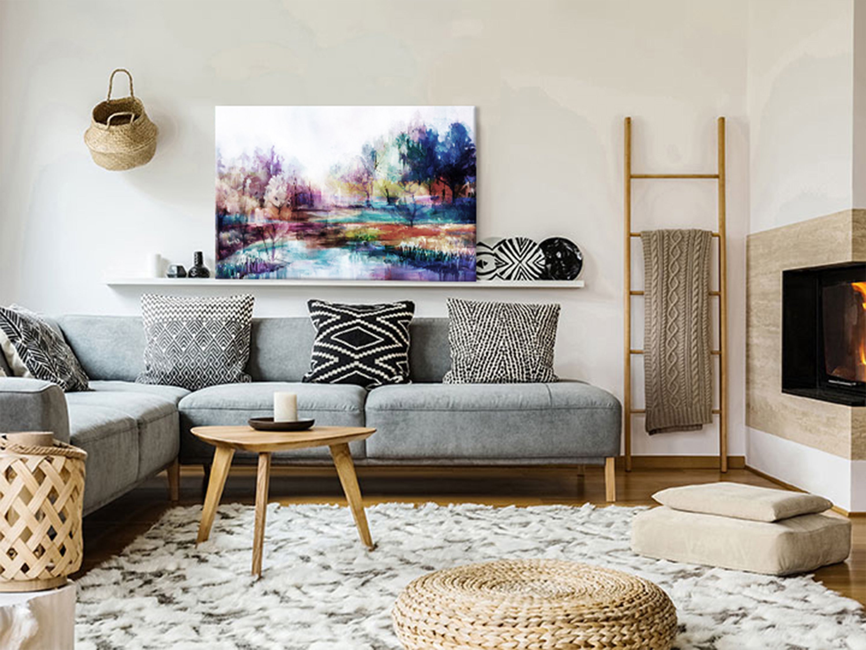 Tableau - World in Paints (1 Part) Wide [90x60] | Leroy Merlin