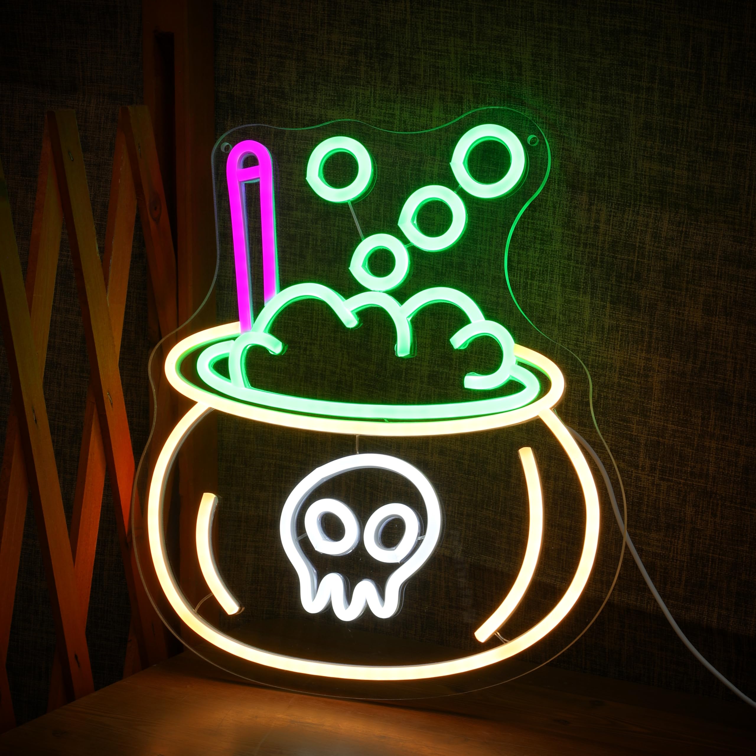 Neon z magiczną butelką, znak czarownic, zabawne neony LED na Halloween ...