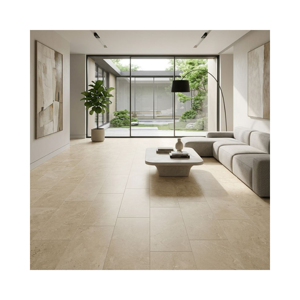 Carrelage imitation pierre naturelle - Cosco Beige - 59.5x39.5cm | Bricoman