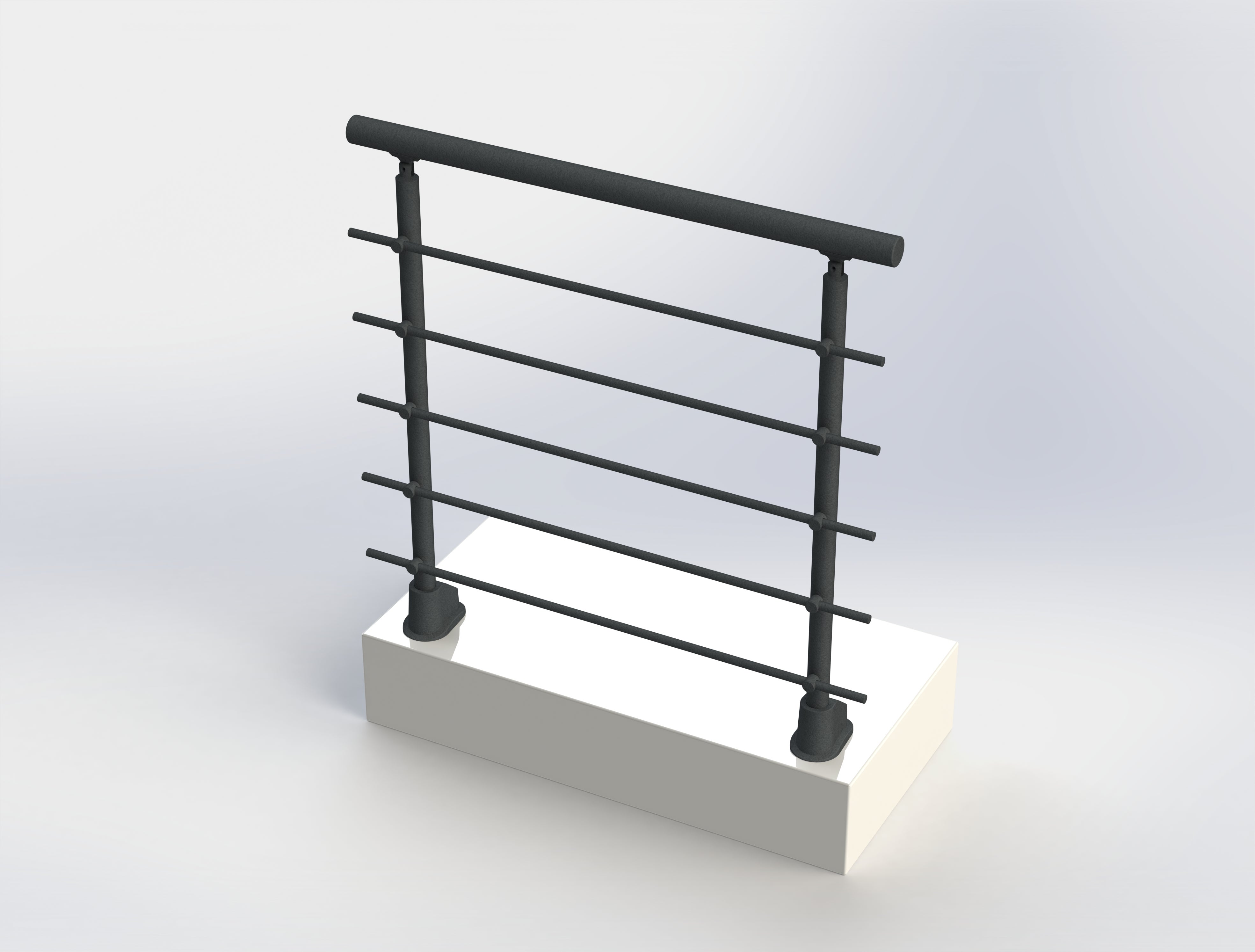 Kit garde-corps 5 lisses, aluminium gris anthracite RAL 7016, 4 mètres ...