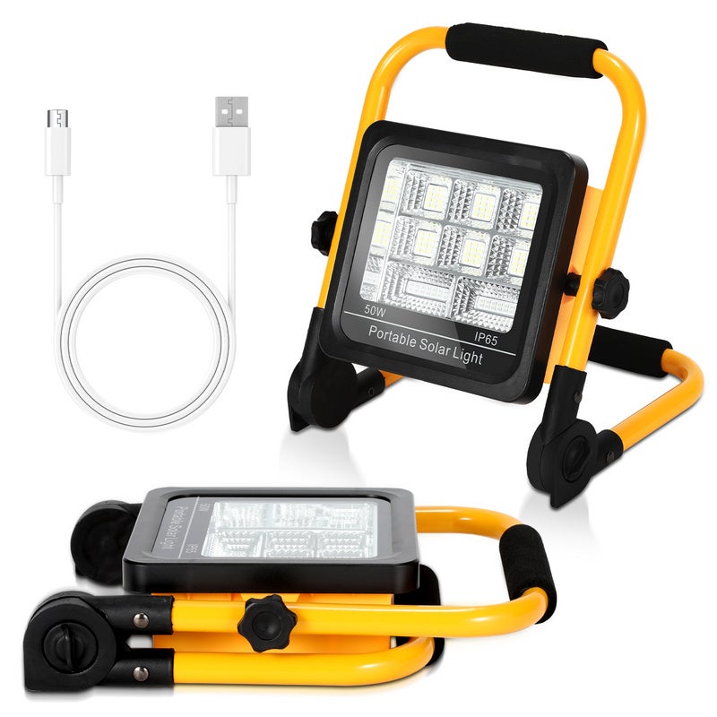 Proyector LED recargable de 50W IP65 Proyector de obra Proyector solar ...