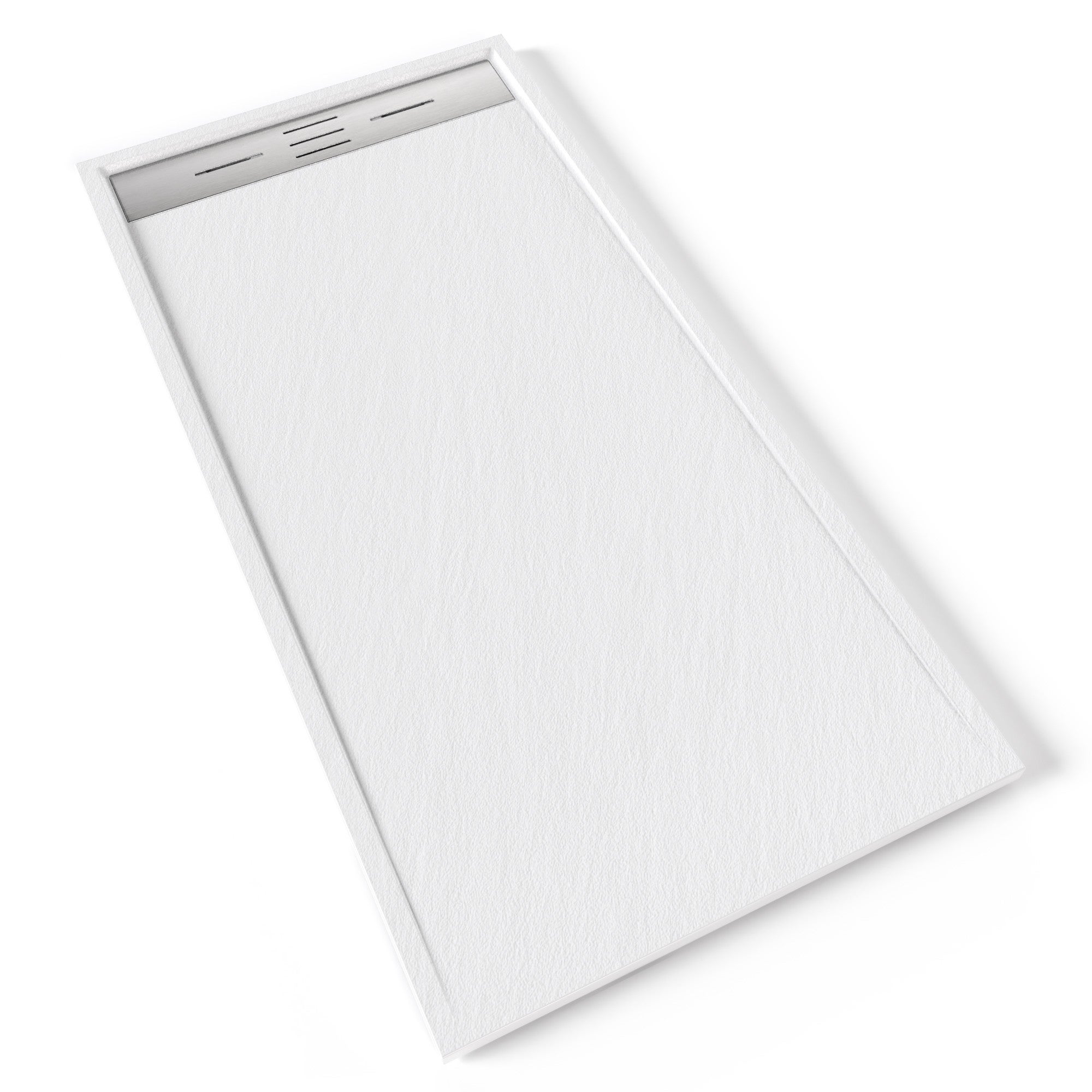 HIEMAL INOX Receveur de douche 80 x 160 cm résine Blanc aspect ardoise ...