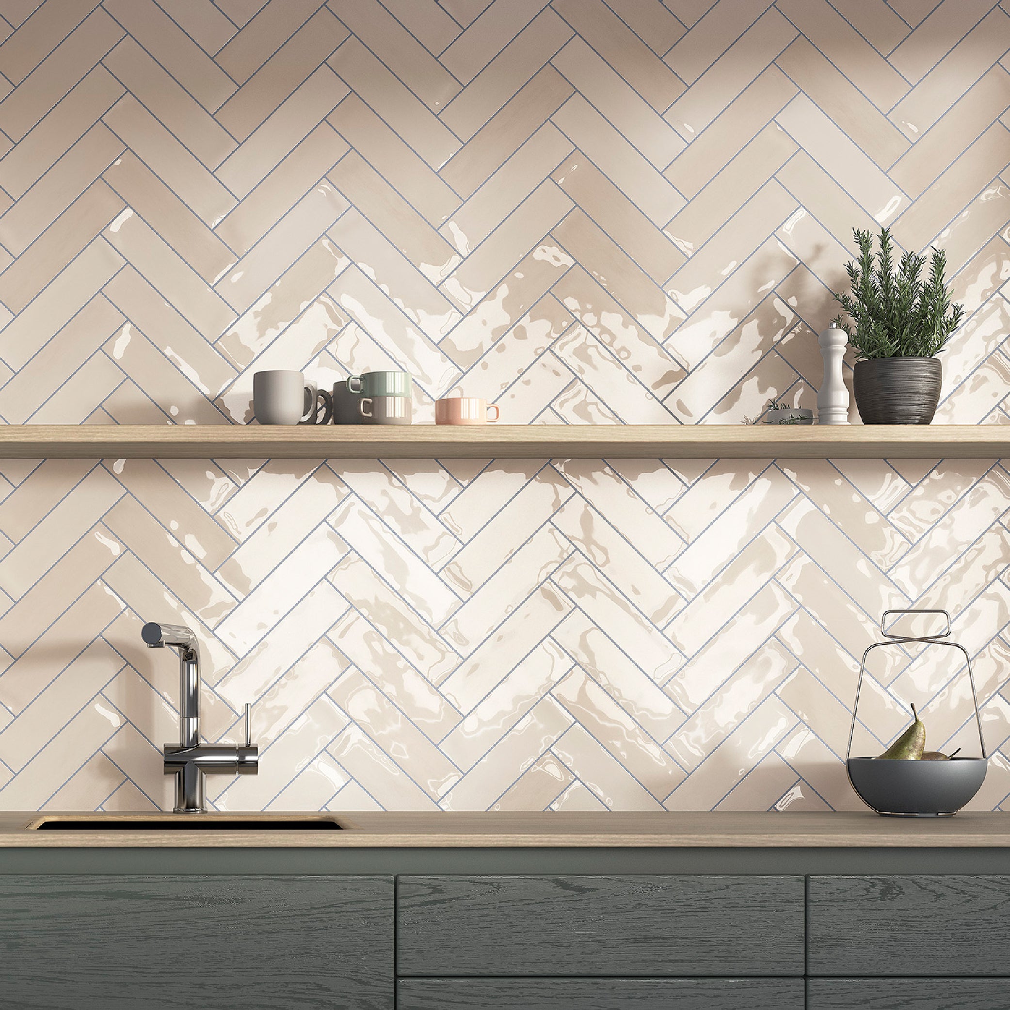 Azulejo interior y exterior. Porcelánico Premium Serie Zellige Ivory ...